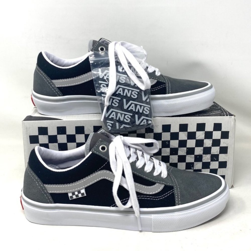 Vans Skate Old Skool Reflective Shoes Suede Gray Blac… - Gem